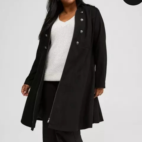 torrid | Jackets & Coats | Torrid 5 Black Softest Coat Zip Front ...